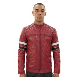 Herren-Rennjacke aus gestepptem Leder &ndash; Madrid