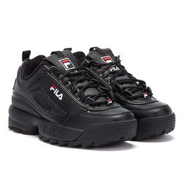 Mens Womens Fila Disruptor II Premium-Trainer - (Schwarz / Wei&szlig; / Fila Rot)