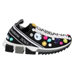 Dolce & Gabbana Dolce & Gabbana Frauen Schwarz Multicolor Crystal Sneakers Schuhe