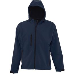 SOLS Mens Replay Hooded Soft Shell Jacket (atmungsaktiv, winddicht und wasserabweisend) (French Navy)