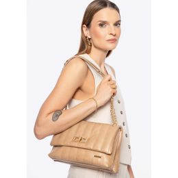 Wittchen Damen-Umh&auml;ngetasche aus &Ouml;ko-Leder, zwei F&auml;cher, klein, beige