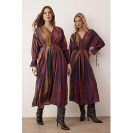 Lila Abstrakt Maxi-Kleid f&uuml;r Damen, lang und l&auml;ssig, l&auml;ssig