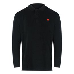Love Moschino Langarm-poloshirt Mit Kleinem Herzlogo, Schwarz