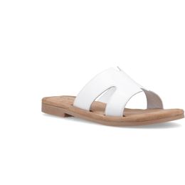 Hush Puppies Azalea Leder Damen Wei&szlig; Sandalen