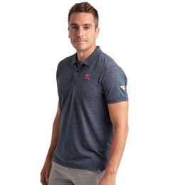 Herren Poloshirt mit kurzen &Auml;rmeln aus Melange-Baumwolle mit Stickerei PRI2643
