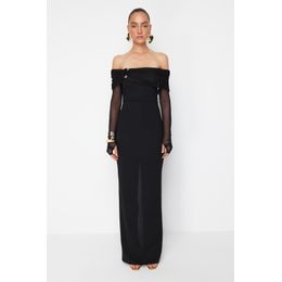 Unifarbenes, langes Maxikleid f&uuml;r Damen, ideal f&uuml;r Abschlussball oder Abiball, figurbetont, perfekt geschnitten