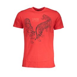 Cavalli Class Rotes Baumwoll-Herren-T-Shirt