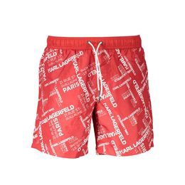 K by KARL LAGERFELD Karl Lagerfeld Rosso Polyester Herren Bade-Boxershorts