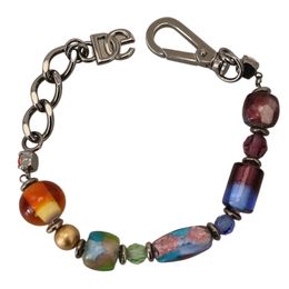 Dolce & Gabbana mehrfarbige Silberkette mit Messingperlen und Karabinerschlie&szlig;e Armband