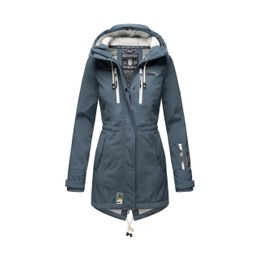 Marikoo lange Damen Steppjacke Abendsternchen mit abnehmbarer Kapuze
