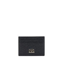 Dolce & Gabbana Schwarze Kalbsleder Bos Taurus Geldb&ouml;rse