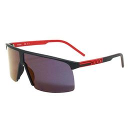 HUGO BOSS - Sonnenbrille f&uuml;r Herren, Matt (Schwarz/Rot)