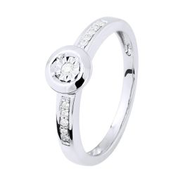 Diamant Solit&auml;r unterst&uuml;tzt 0,070 Cts Illusion 1 Ct Wei&szlig;gold