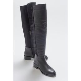 Cassie Leder Knieholer Stiefel