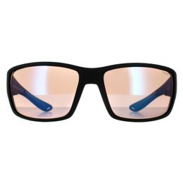Boll&eacute; Bolle Wrap Mens Matte Black Phantom+ Blue Photochromic Polarized Sonnenbrille