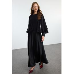 Langes, gerades, elegantes/legeres Hijab-Abendkleid f&uuml;r Damen