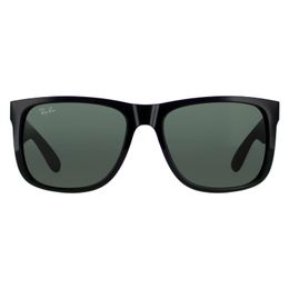 Ray-Ban Sonnenbrille Justin 4165 601/71 Gl&auml;nzend Schwarz Gr&uuml;n
