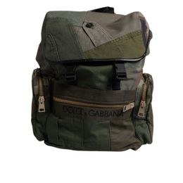 Dolce & Gabbana Milit&auml;rgr&uuml;ner Patchwork-Reiserucksack