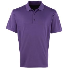 Premier Mens Coolchecker Pique Kurzarm-Polo T-Shirt (lila)