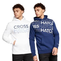 CrossHatch - "Hensal" Kapuzenpullover f&uuml;r Herren (2er-Pack) (Marineblau/Wei&szlig;)