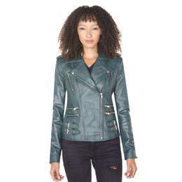 Damen Leder Vintage Brando Bikerjacke-Orlando