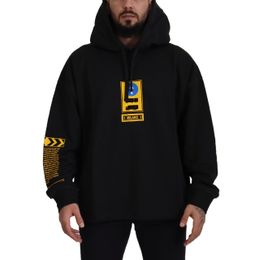 Dolce & Gabbana Dolce & Gabbana Schwarzer Baumwoll-Hoodie mit DG Shield-Pullover