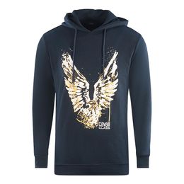 Cavalli Class Golden Eagle Logo Navy Blau Hoodie