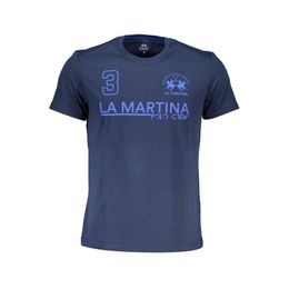 La Martina Blaues Baumwolle Herren T-Shirt