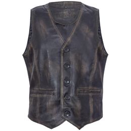 Hellbraune Lederweste, formelle traditionelle Gilet-Weste