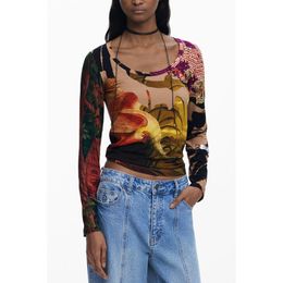 Desigual Marrone Viskose Damen T-Shirt