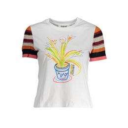 Desigual Bianco Baumwoll Damen T-Shirt