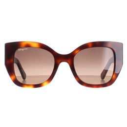 Salvatore Ferragamo Square Damen Klassisch Schildpatt Braun Gradient SF1045S