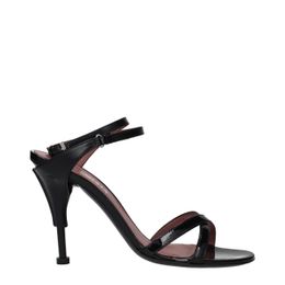 Premiata Schwarze Leder Stiletto-Absatzsandalen