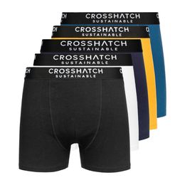 CrossHatch - "Orlander" Boxershorts f&uuml;r Herren (5er-Pack) (Schwarz/Marineblau/Senf /Wei&szlig;)