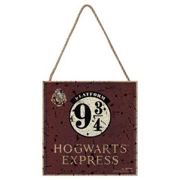Harry Potter - Tafel "Hogwarts Express Platform 9 3/4", Holz (Burgunderrot)