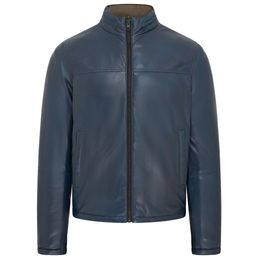 Blaue Wende-Bomber-Lederjacke f&uuml;r Herren &ndash; Raufoss