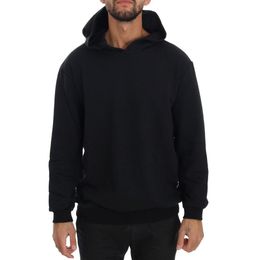 Daniele Alessandrini Schwarzer Sport Casual Kapuzenpullover aus Baumwolle
