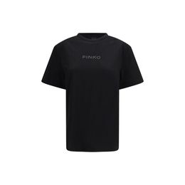 Pinko Schwarzes Baumwoll-T-Shirt