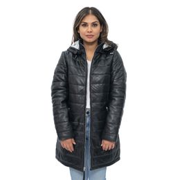 Puffer-Parkajacke aus Leder f&uuml;r Damen &ndash; Andria