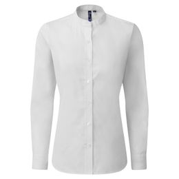 Premier Womens/Ladies Grandad Collar Formal Shirt (Wei&szlig;)