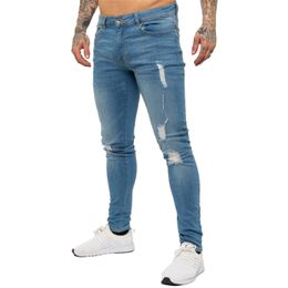 Enzo Herren Skinny Ripped Jeans
