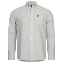 Lyle & Scott Lyle & Scott Langarm-Seersucker-Strike-Hemd in Wei&szlig;
