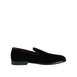Dolce & Gabbana Dolce & Gabbana Schwarze Samt Slipper Formelle Herren Dress Schuhe