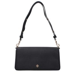 Tory Burch schwarze Leder Schultertasche