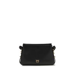 Pinko Schwarze Kalbsleder Bos Taurus Schultertasche