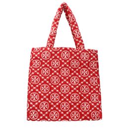 Tory Burch Rote Baumwoll&auml;hnliche Schultertasche