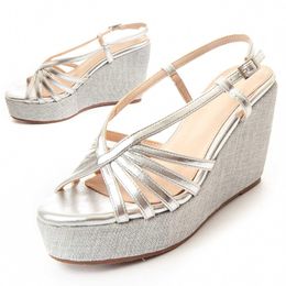 Montevita Wedge Sparto Sandale Wesparto5 in Silber