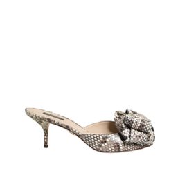 Dolce & Gabbana Dolce & Gabbana Mehrfarbige Keira Schleifen Leder Peeptoe Mules Schuhe