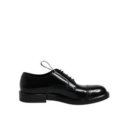 Dolce & Gabbana Dolce & Gabbana Schwarze Lackleder Derby Schn&uuml;rformelle Schuhe