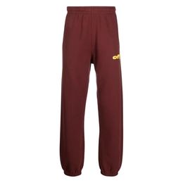Off-White Off White - "Thunder Stable" Jogginghosen f&uuml;r Herren/Damen Unisex (Burgunderrot)